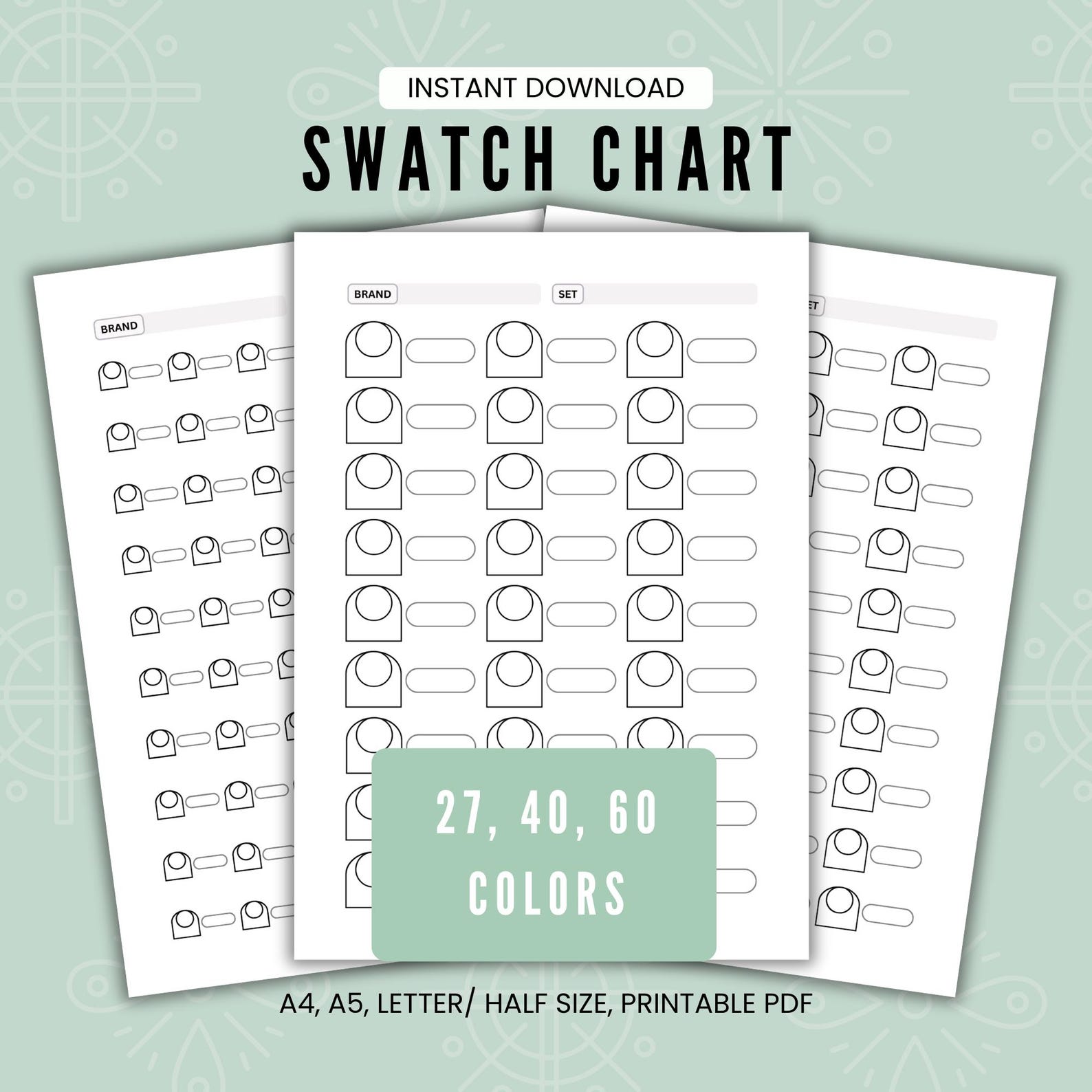Color Swatch Chart Blank Color Chart Printable Color Swatch Template ...