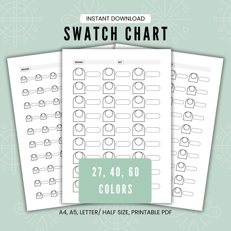 Color Swatch Chart Blank Color Chart Printable Color Swatch Template ...
