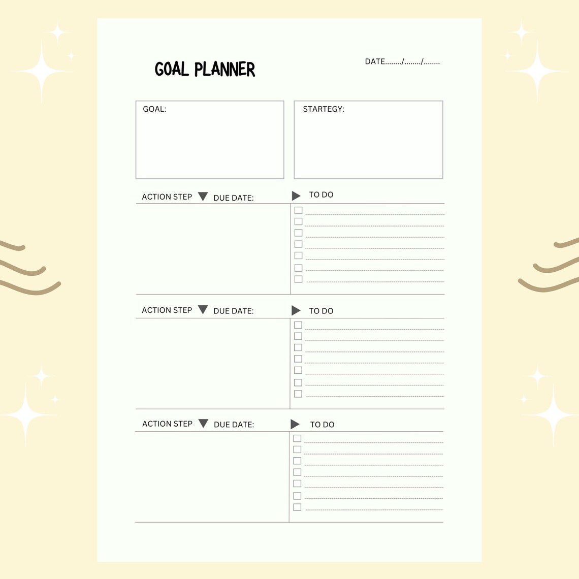 Simple Goal Planner Worksheet, SMART Goals (printable PDF) - Etsy