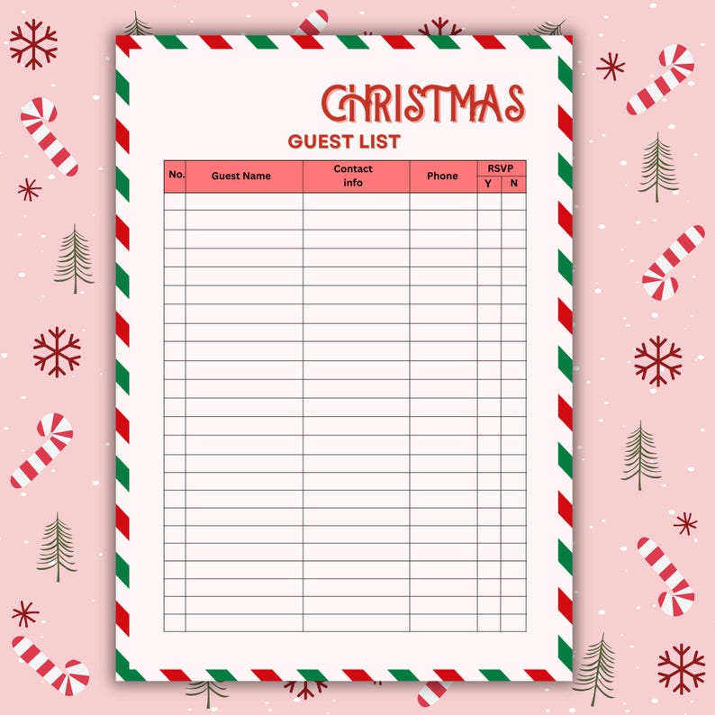 Christmas Party Planner, Checklist, Menu, Sign-up Sheet (printable) - Etsy