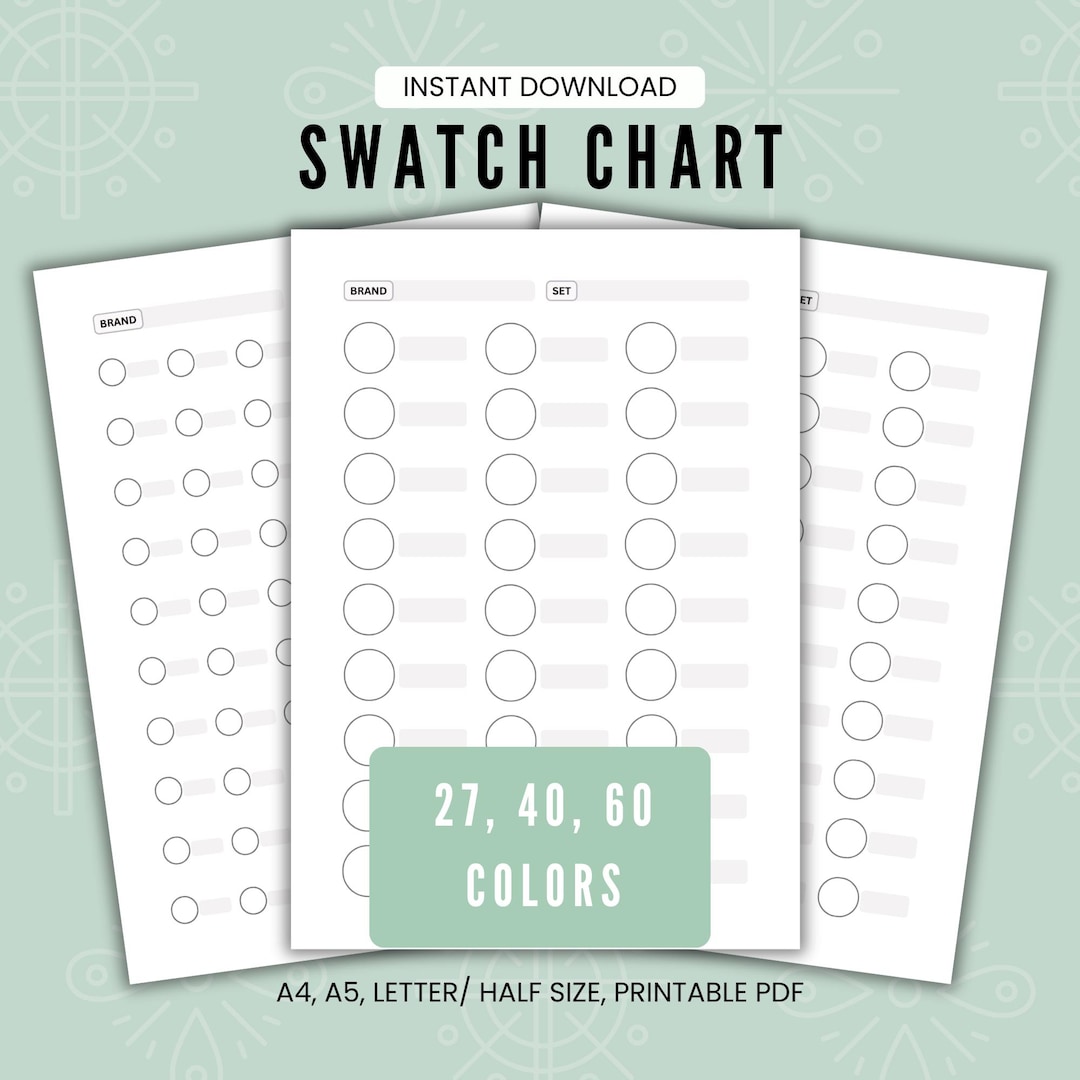 Color Swatch Chart Blank Color Chart Printable Color Swatch Template ...