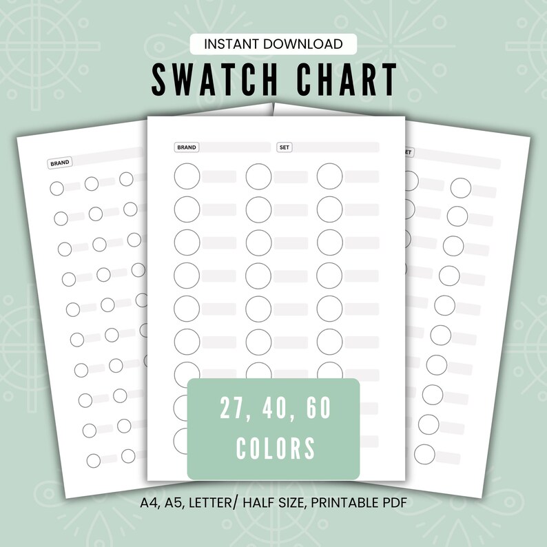 Color Swatch Chart Blank Color Chart Printable Color Swatch Template ...