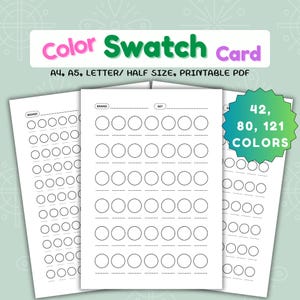 Blank Color Swatch Chart, Coloring Practice (printable PDF) - Etsy