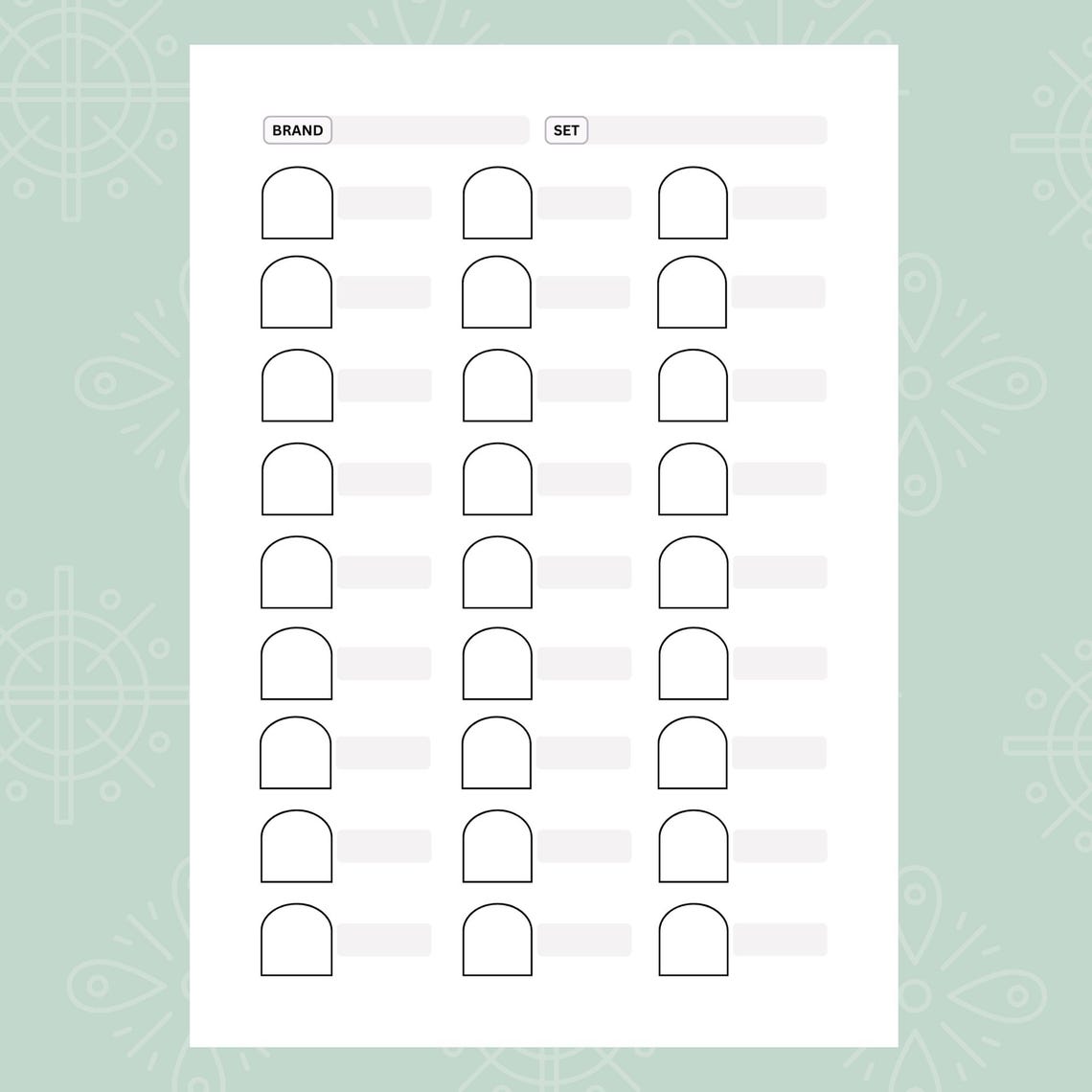 Color Swatch Chart Blank Color Chart Printable Color Swatch Template ...