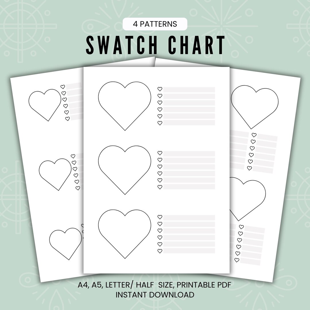 Pattern Swatch Template Blank Pattern Swatch Chart Printable Pattern ...