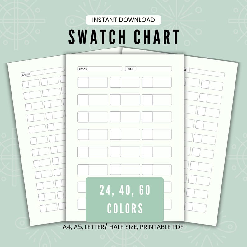 Color Swatch Chart Blank Color Chart Printable Color Swatch Template ...