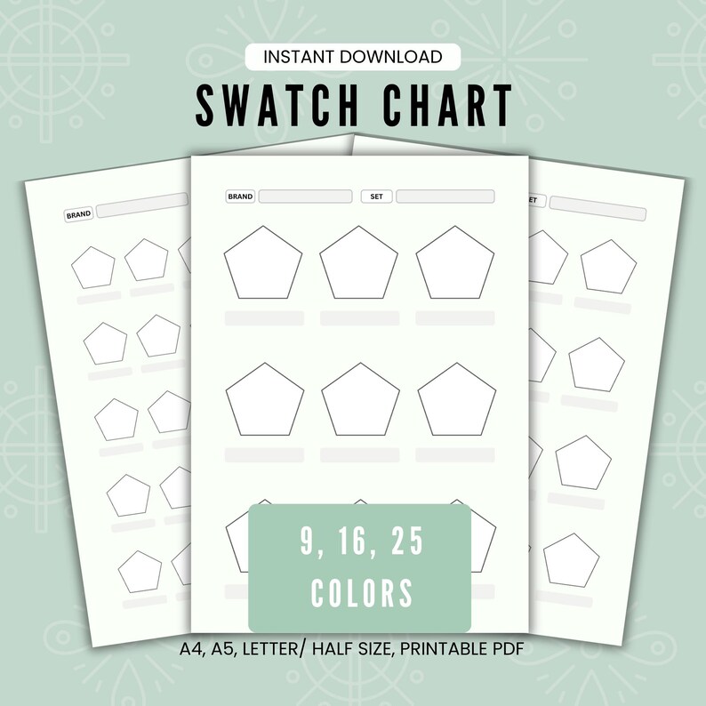 Color Swatch Chart Blank Color Chart Printable Color Swatch Template ...