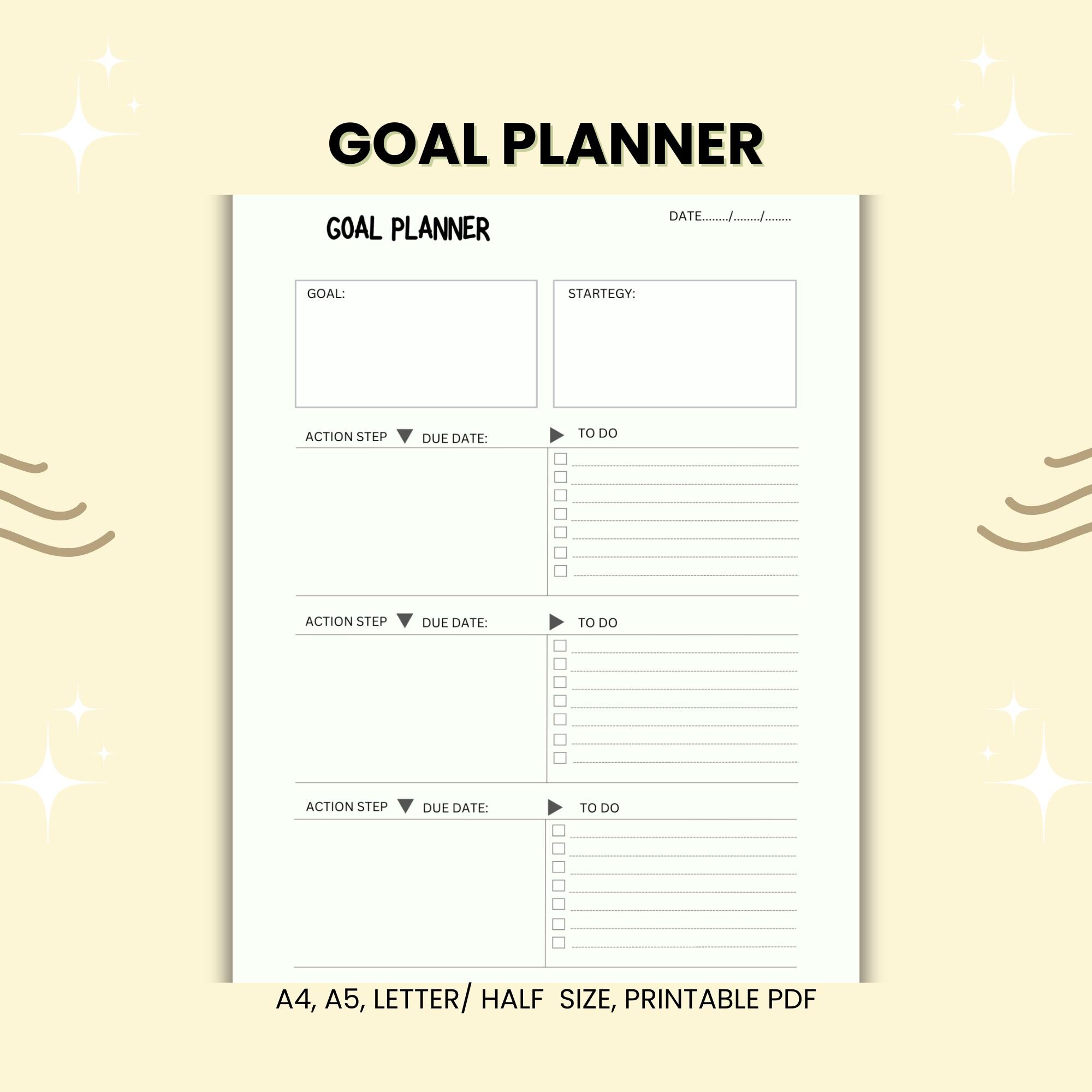 Simple Goal Planner Worksheet, SMART Goals (printable PDF) - Etsy