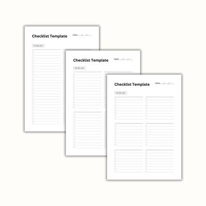 Checklist Template Printable & Fillable, to Do List Template, Work/home ...