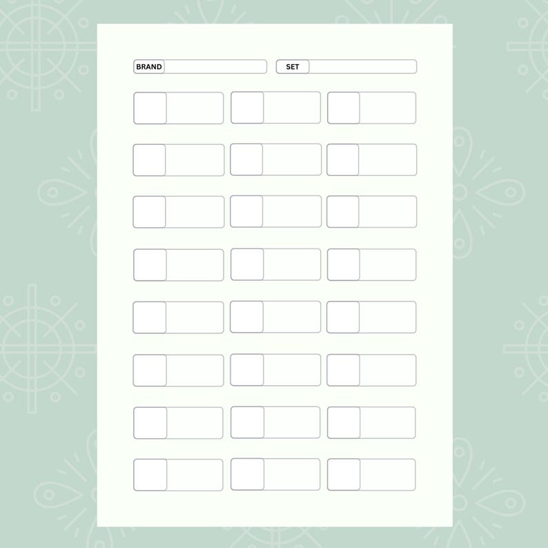 Blank Color Swatch Chart Printable (PDF) - Etsy