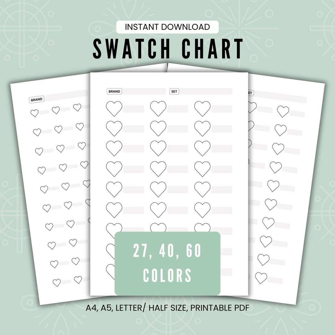 Color Swatch Chart Blank Color Chart Printable Color Swatch Template ...