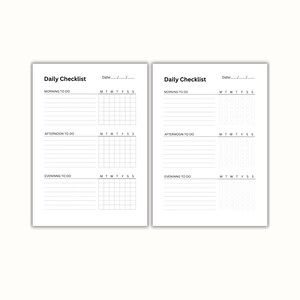 Daily Checklist Printable & Fillable, to Do List Template, Work/home ...