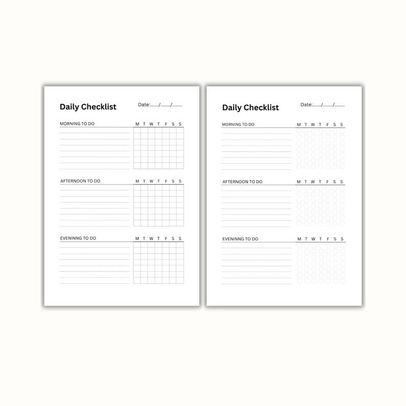 Daily Checklist Printable & Fillable, to Do List Template, Work/home ...
