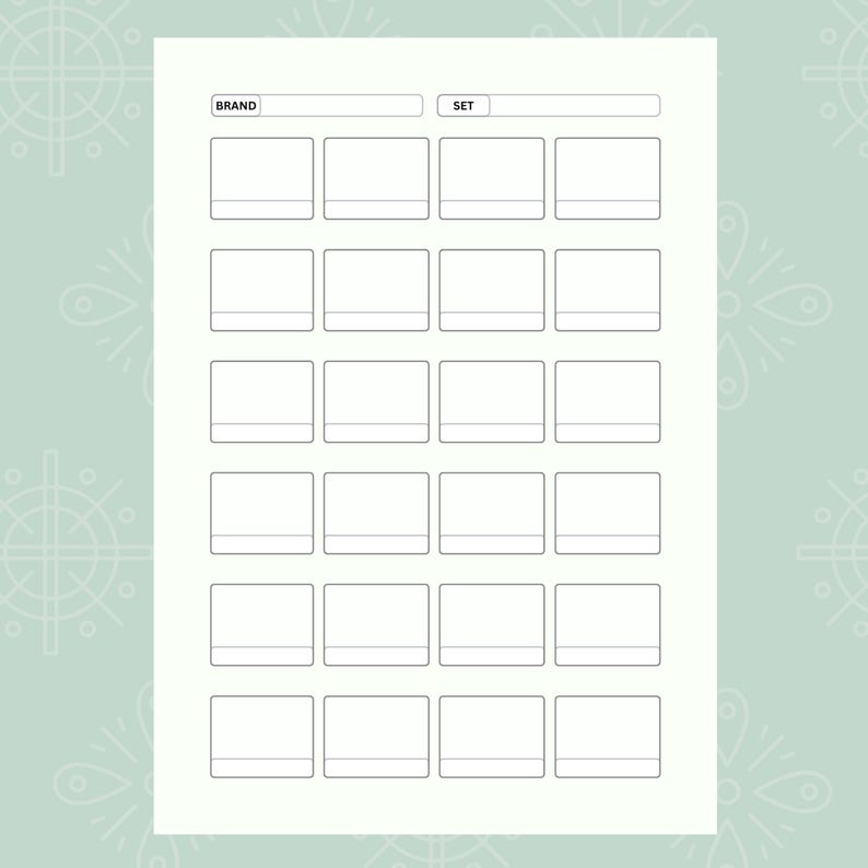 Blank Color Swatch Chart Template Set (printable PDF) - Etsy