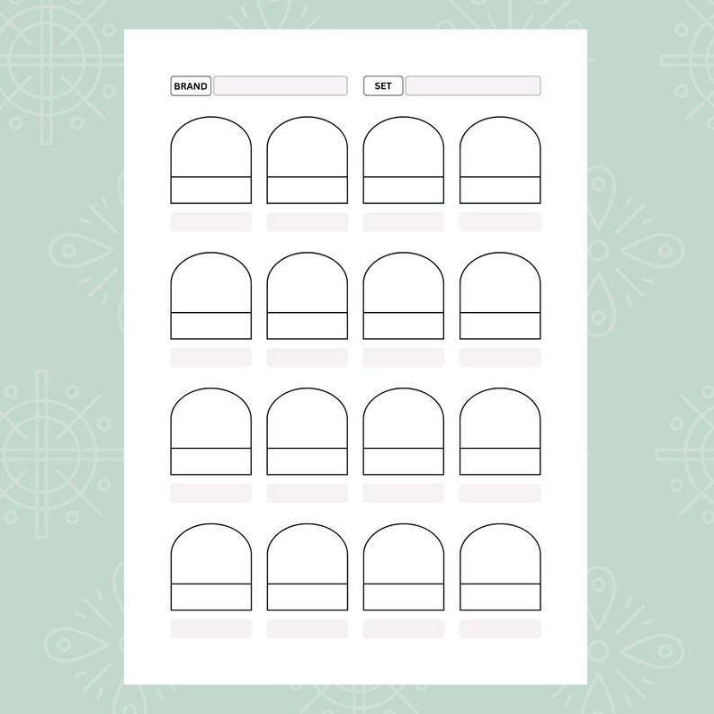 Color Swatch, Blank Color Palette, Pattern Color Swatch Chart Printable ...