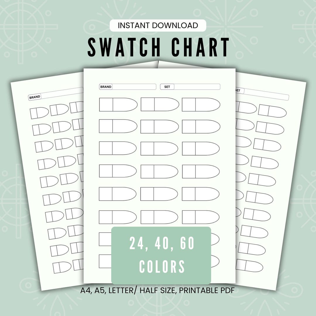 Color Swatch Chart Blank Color Chart Printable Color Swatch Template ...