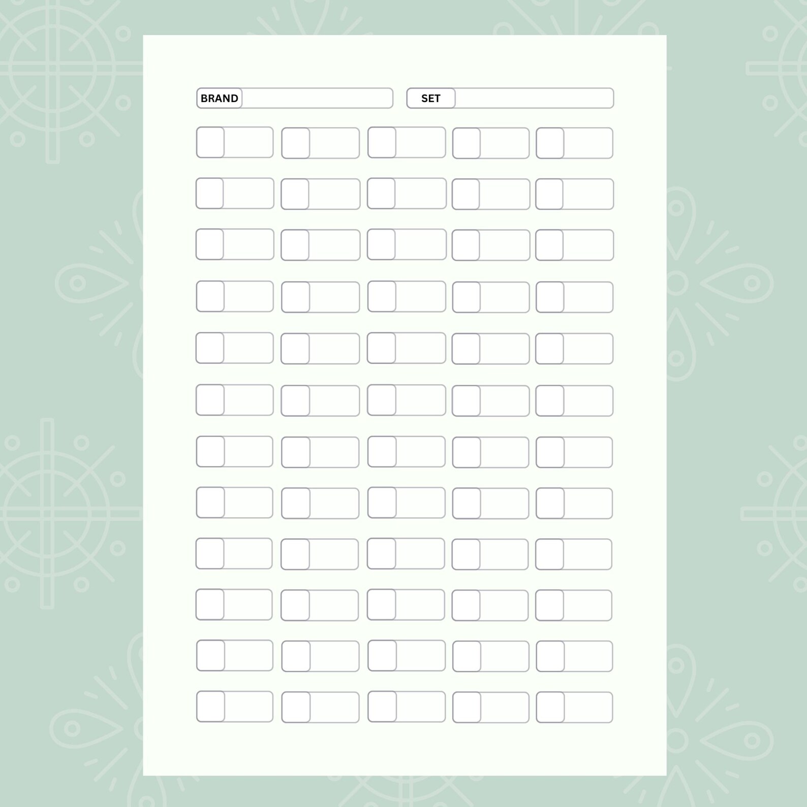 Color Swatch Chart Blank Color Chart Printable Color Swatch Template ...