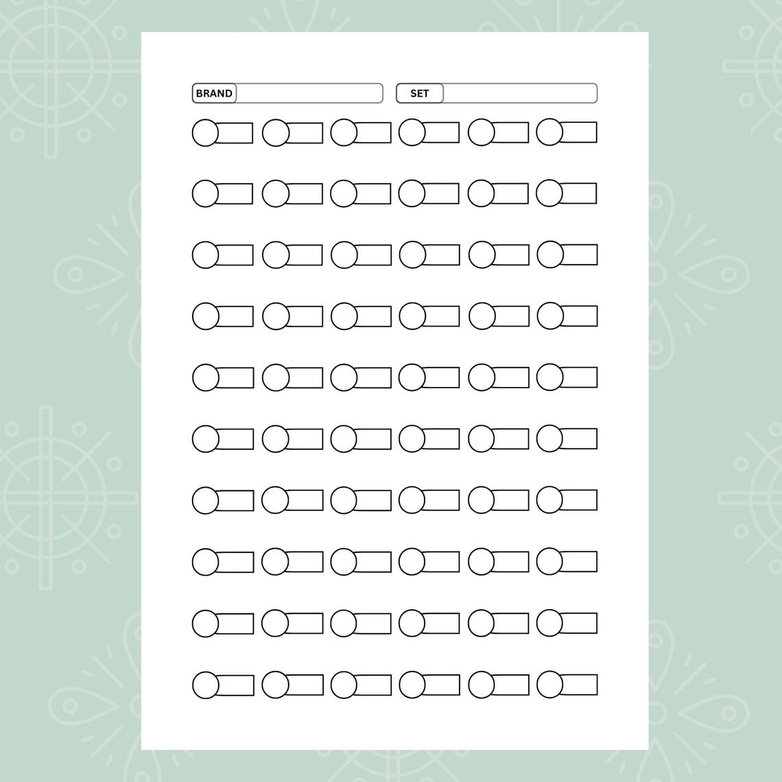 Blank Color Swatch Chart Set - Artist Palette Template (PDF) - Etsy