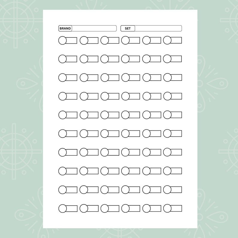 Blank Color Swatch Chart Set - Artist Palette Template (PDF) - Etsy