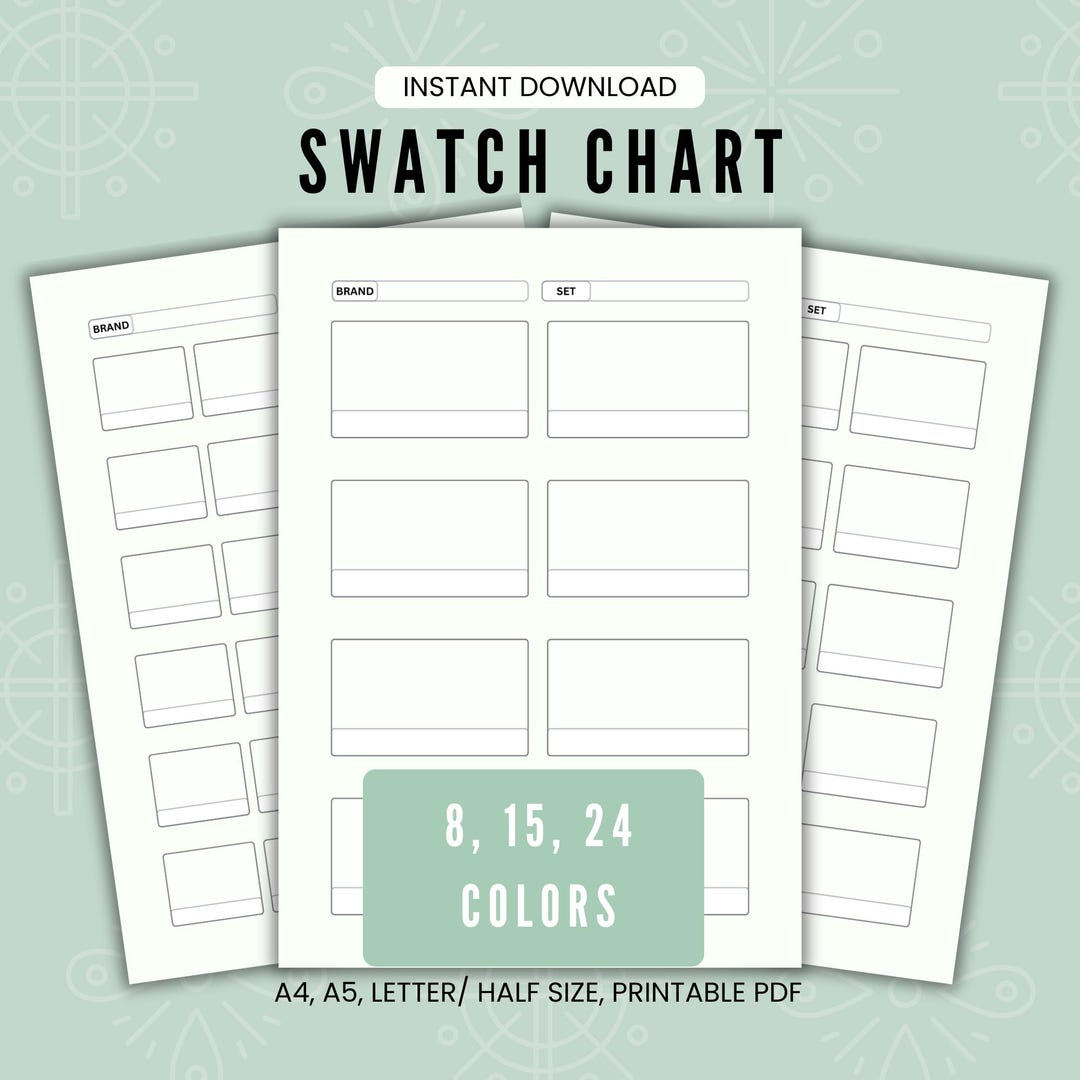 Color Swatch Chart Blank Color Chart Printable Color Swatch Template ...