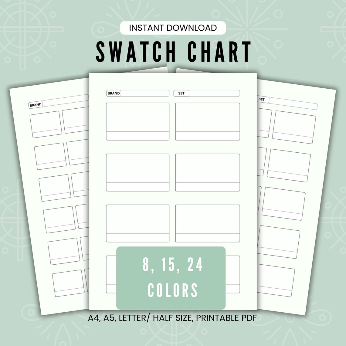Color Swatch Chart Blank Color Chart Printable Color Swatch Template ...