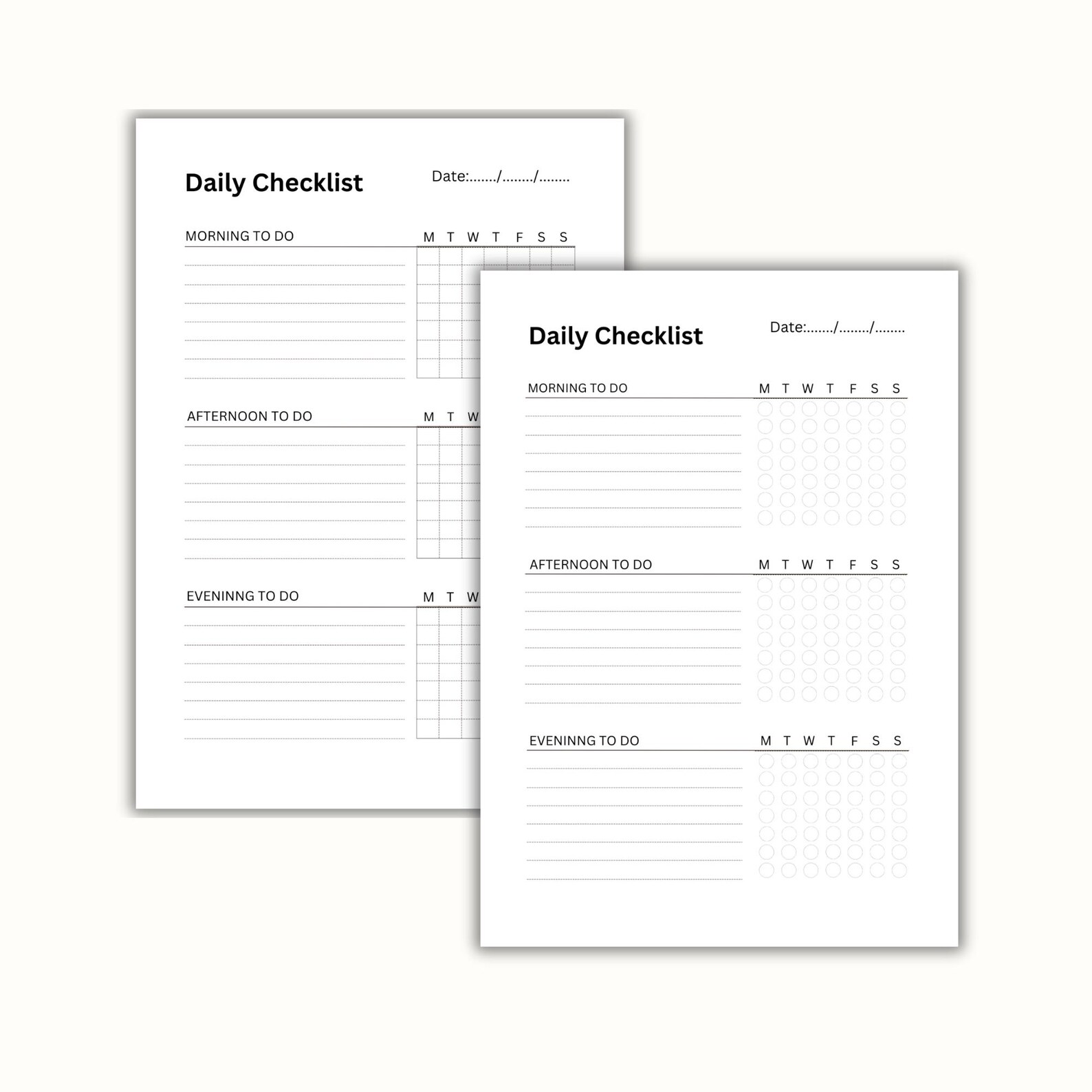 Daily Checklist Printable &amp; Fillable, to Do List Template, Work/home ...