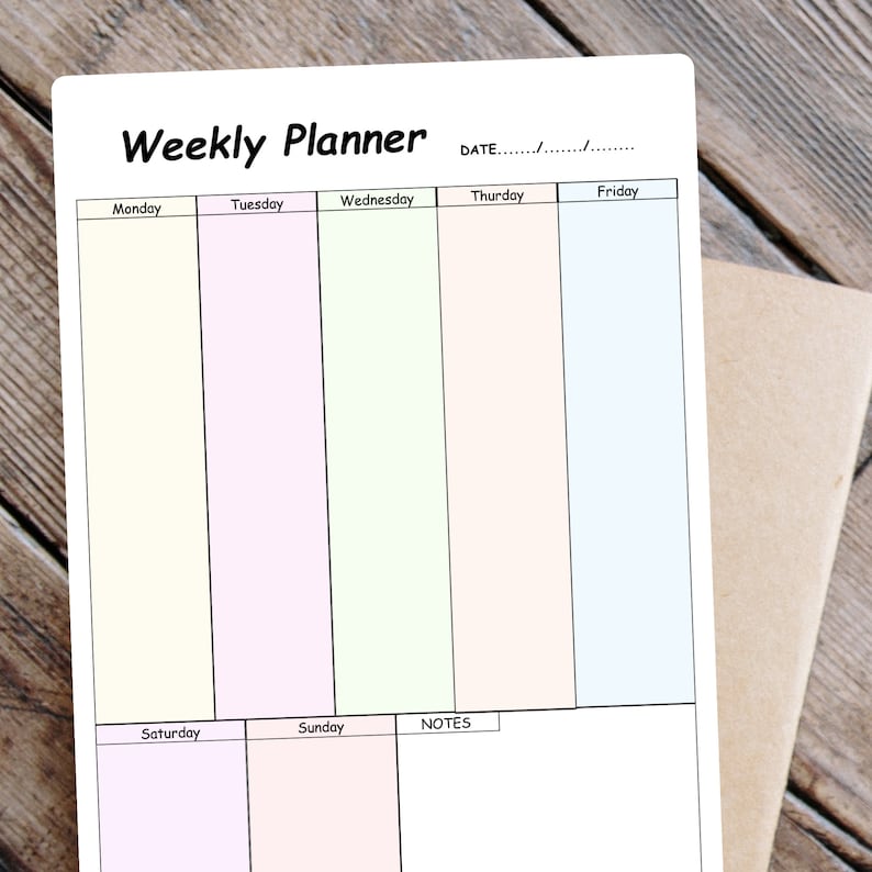 Weekly Planner Goodnotes Template, Dark Mode Weekly Planner, Hourly ...