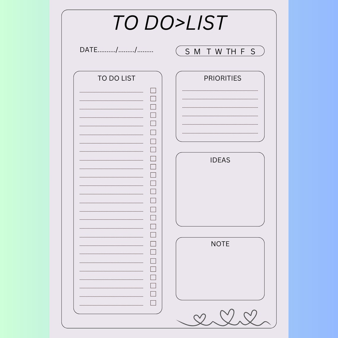 Minimallist Daily Planner Printable, Daily to Do List for Work /home ...