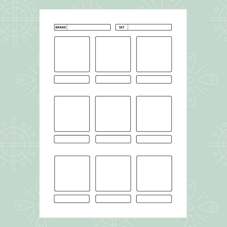 Blank Color Swatch Chart Set (printable PDF) - Etsy