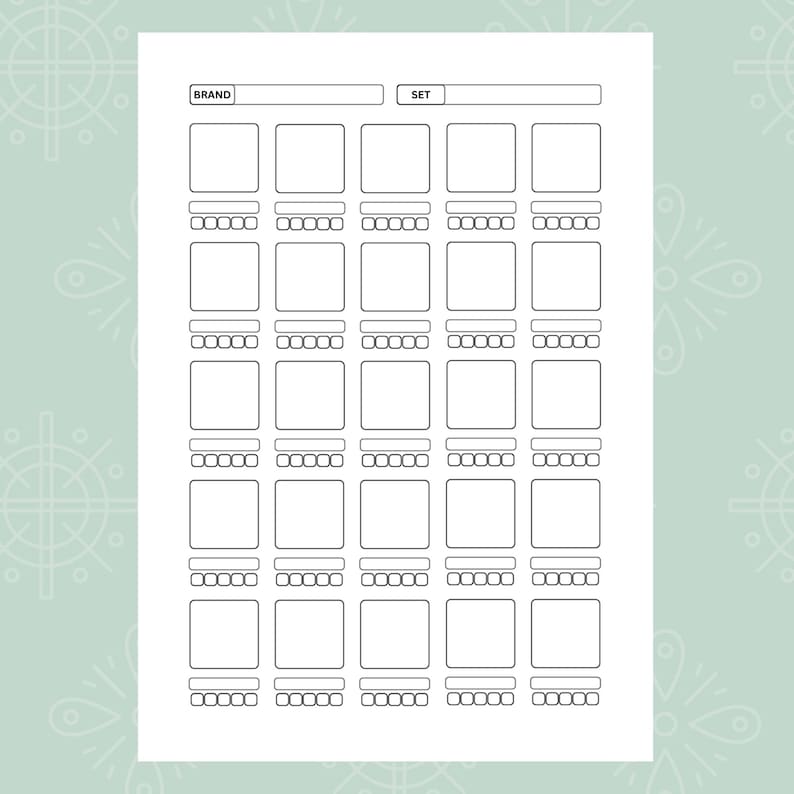 Blank Color Swatch Chart Template, 9-25 Colors (printable PDF) - Etsy