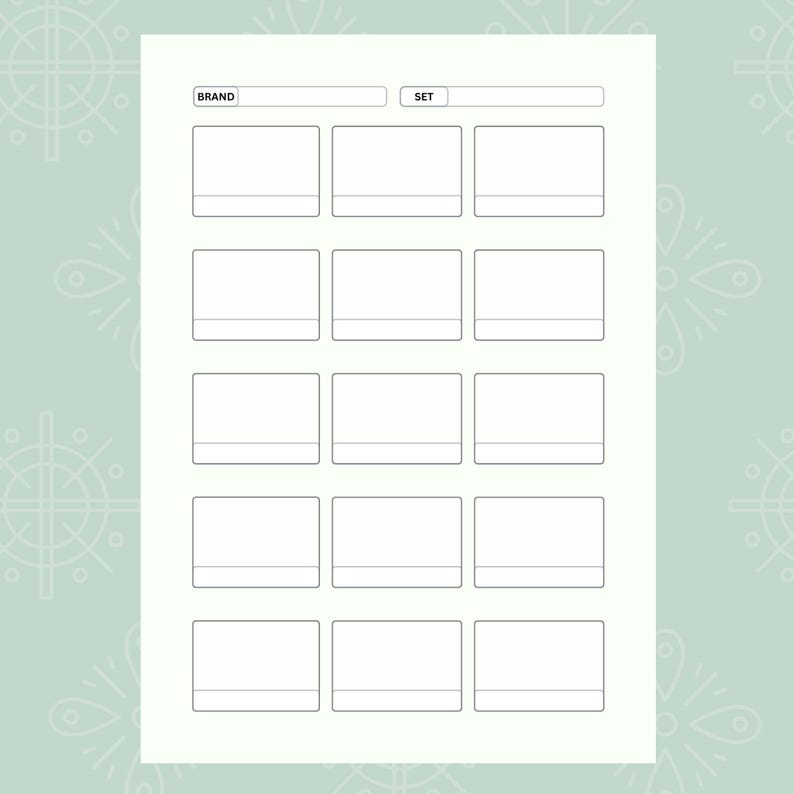 Blank Color Swatch Chart Template Set (printable PDF) - Etsy