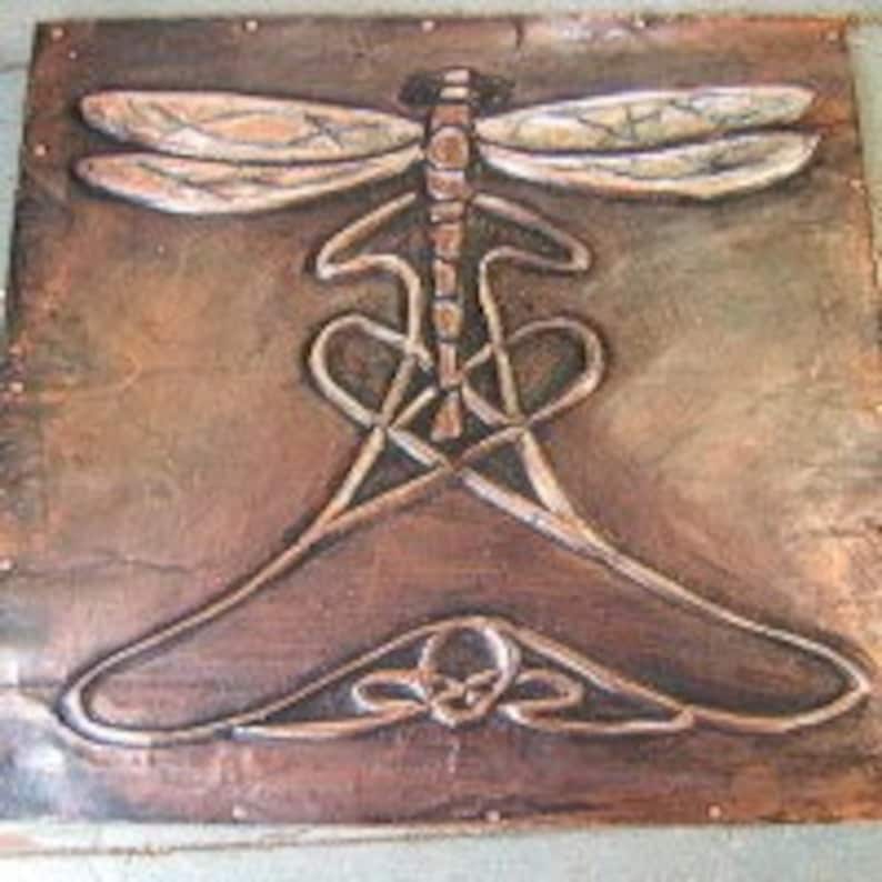 Art Nouveau Dragonfly Plaque | Etsy