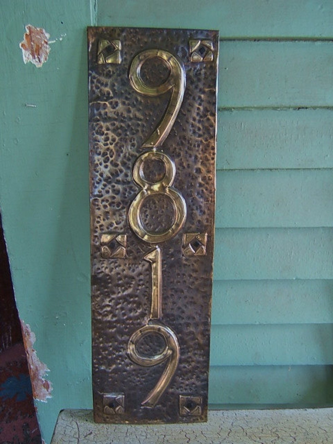 Vertical Hurd Rose Craftsman House Number Plaque - Etsy