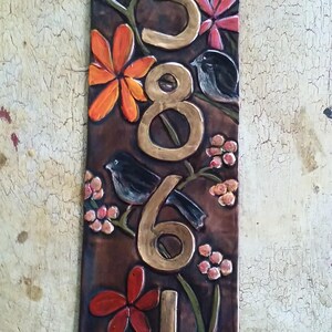 Birds and Flowers Vertical House Plaque - Etsy