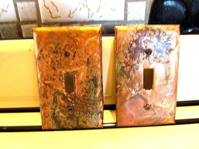 Pair of Aged Distressed Copper Light Plates | Etsy