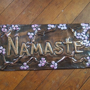 Cherry Blossum Namaste Plaque - Etsy