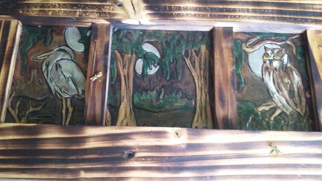Framed Tri-paneled Swamp. Decor - Etsy