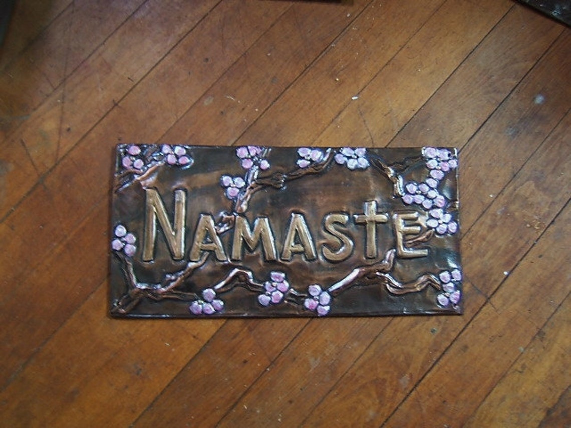 Cherry Blossum Namaste Plaque - Etsy