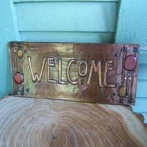 Craftsman Style Copper Welcome - Etsy