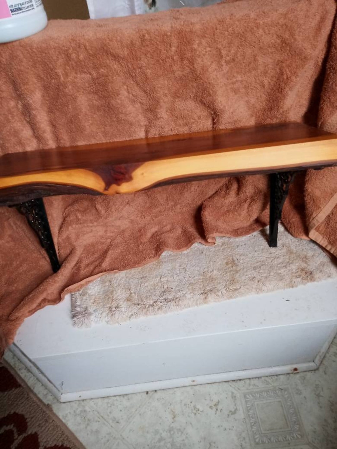 Cedar Slab Shelf With Vintage Braces - Etsy