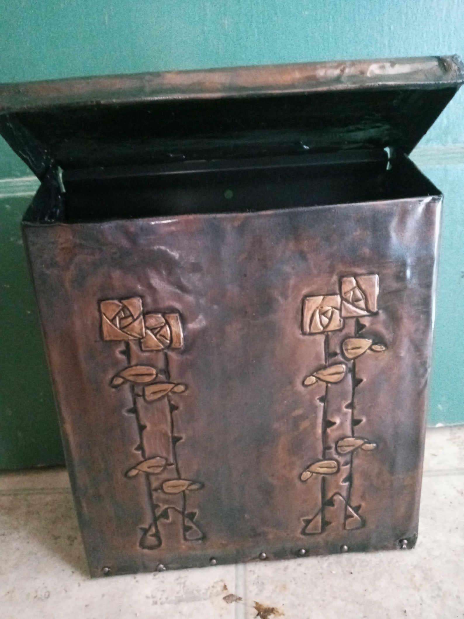 Double Hurd Rose Copper Embossed Mailbox - Etsy