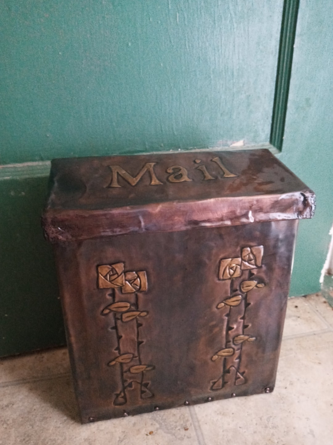Double Hurd Rose Copper Embossed Mailbox - Etsy