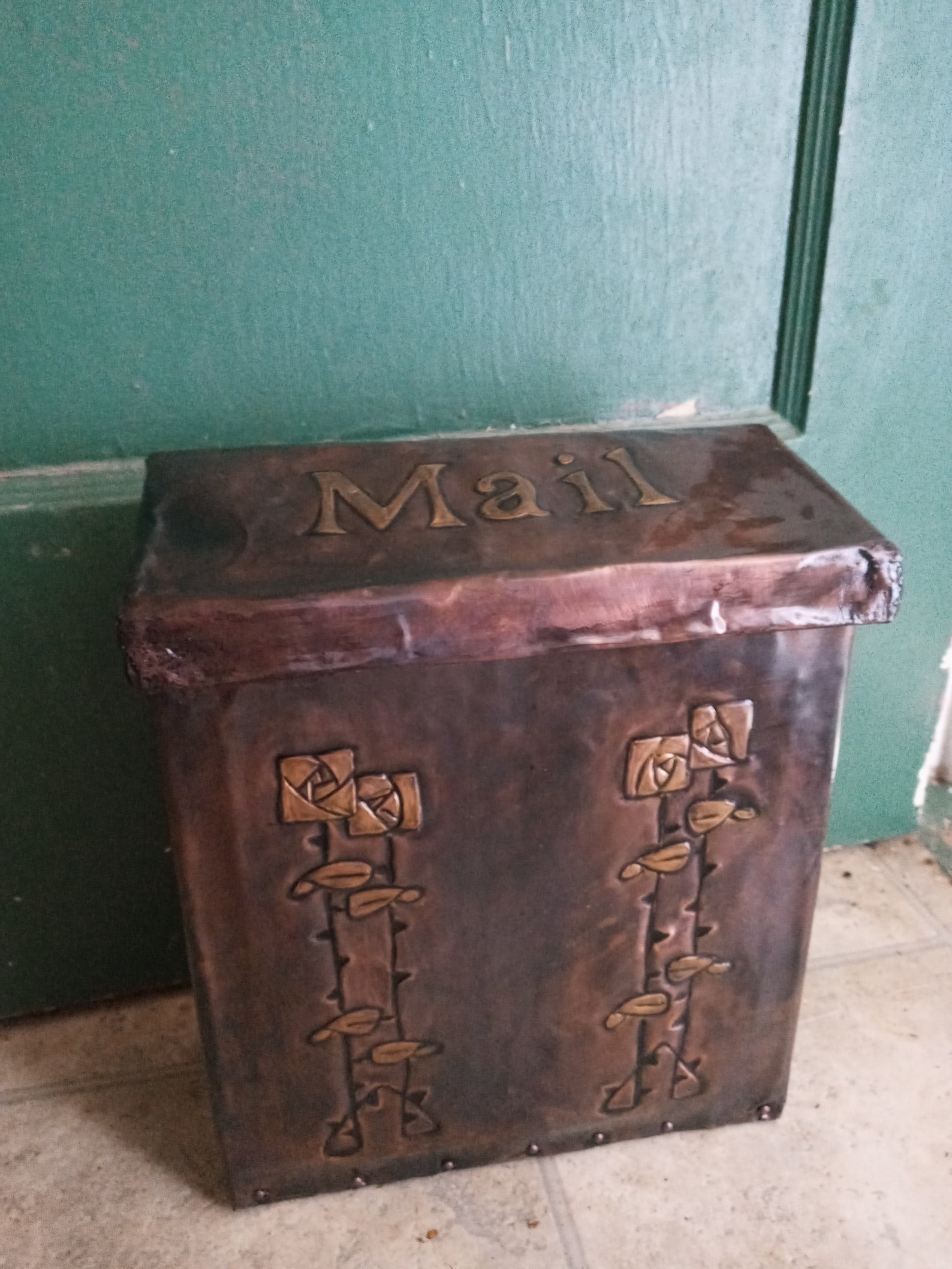 Double Hurd Rose Copper Embossed Mailbox - Etsy