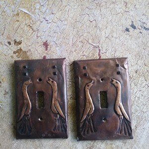 Pr of Craftsman Style Bird Switchplates - Etsy