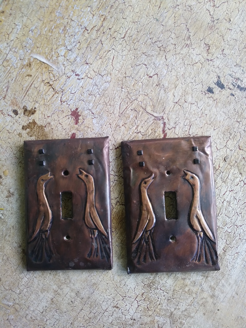 Pr of Craftsman Style Bird Switchplates - Etsy