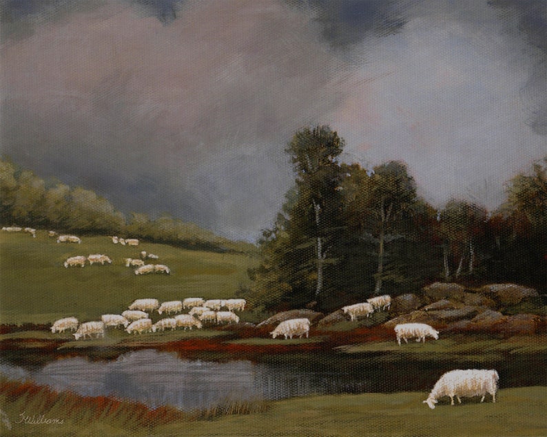SHEEP, river Sheep, 8x10 Luster Print From Original Artwork by Susan ...