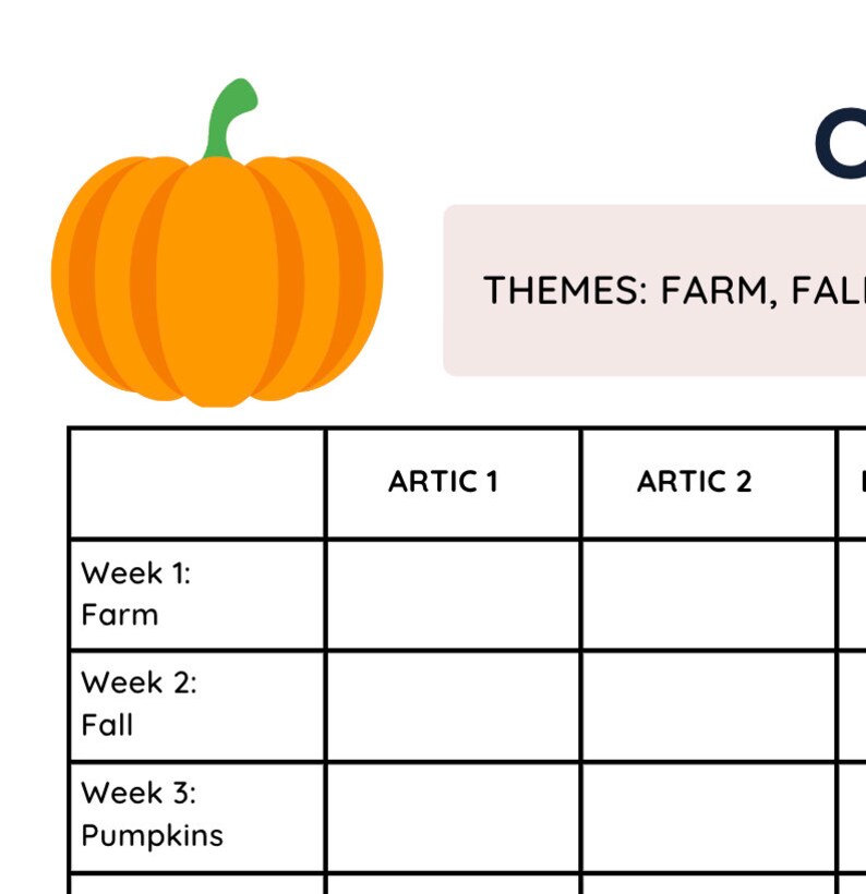 Yearly Lesson Plan With Themes - Etsy