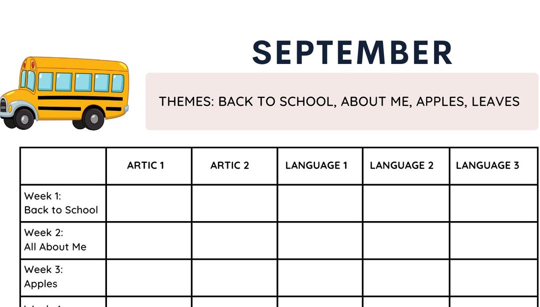 Yearly Lesson Plan With Themes - Etsy