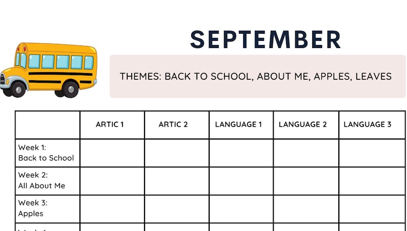 Yearly Lesson Plan With Themes - Etsy