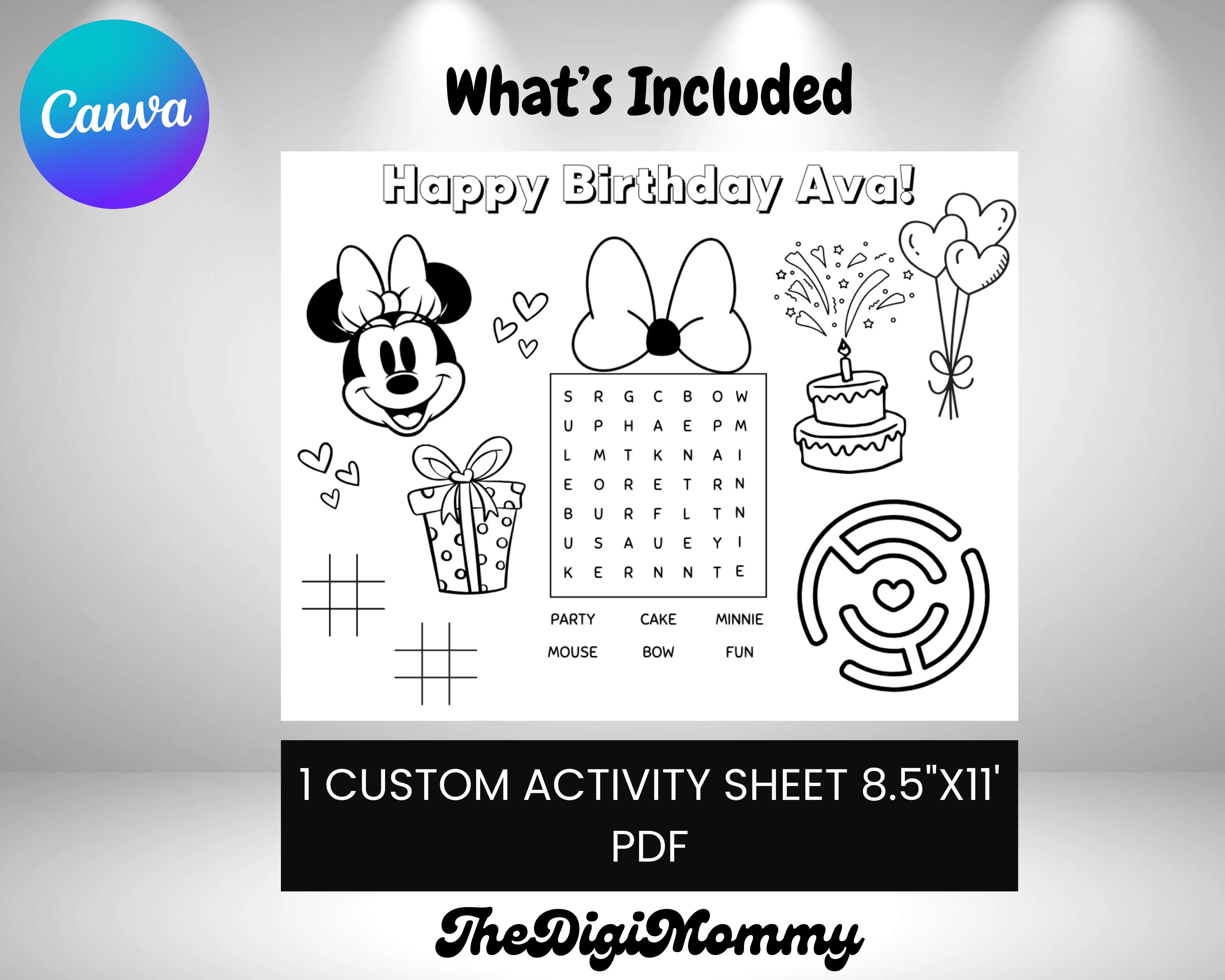 Minnie Activity Page Minnie Mouse Coloring Page Minnie Mouse Printable ...